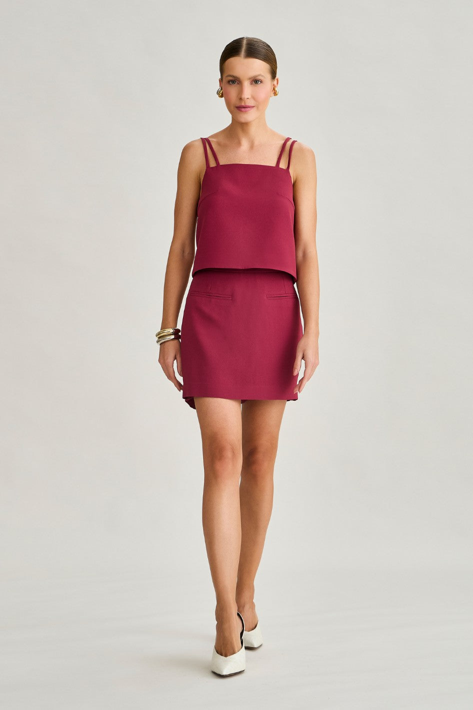 Shorts Saia Alfaiataria Miranda Cherry – UP22